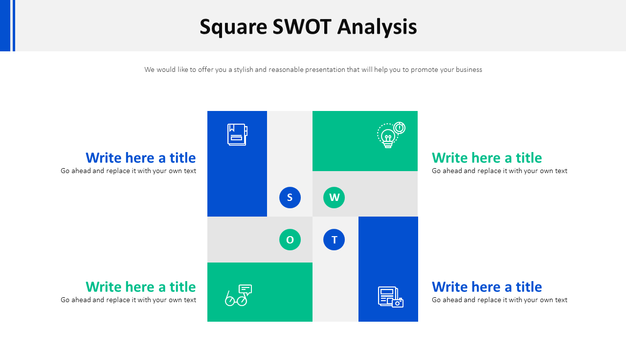 Square SWOT Analysis Diagram