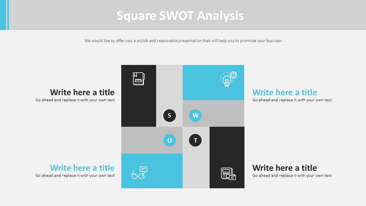 Square SWOT Analysis Diagram