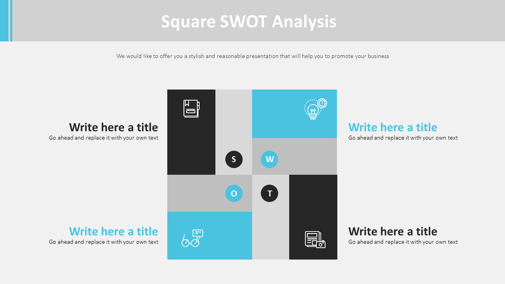 Square SWOT Analysis Diagram