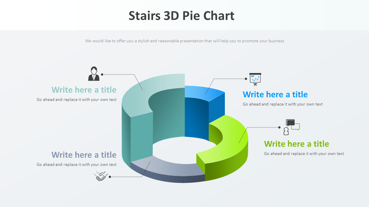 Stairs 3D Pie Chart Diagram