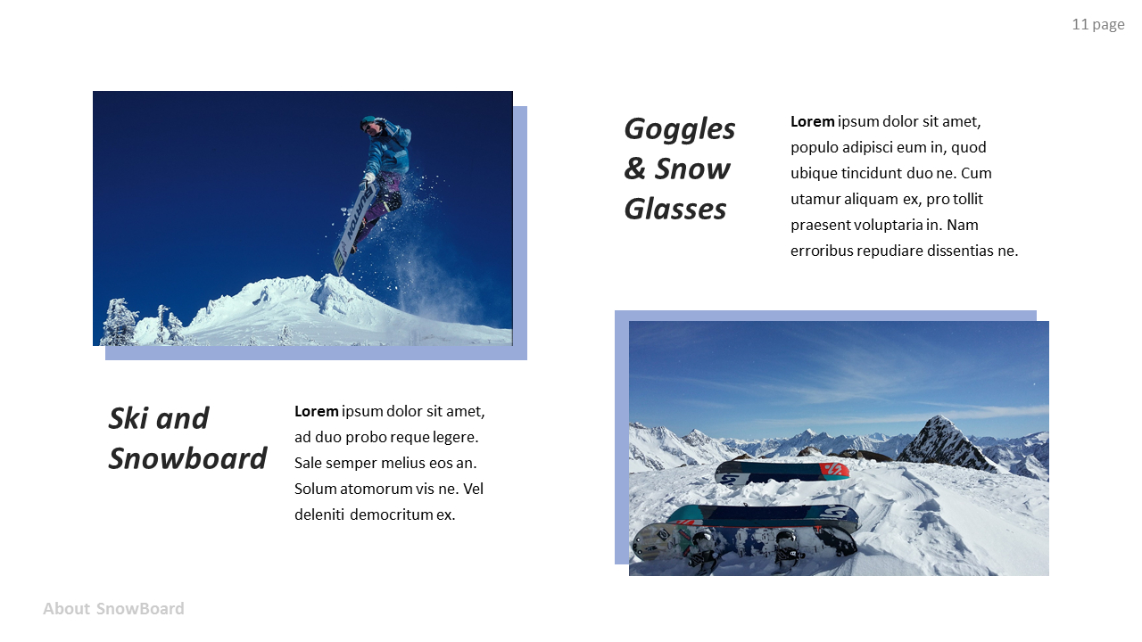 Basic Tips & Tricks About Snowboard PPT Design Templates
