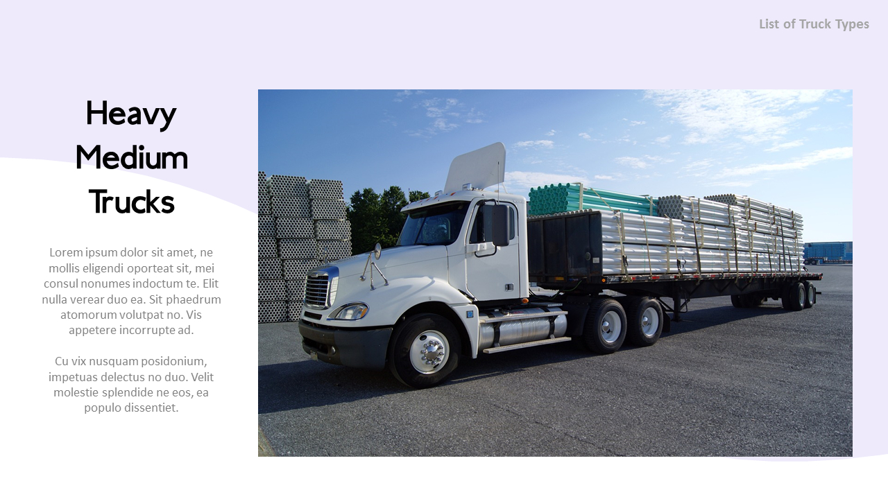 List of Trucks PPT Backgrounds