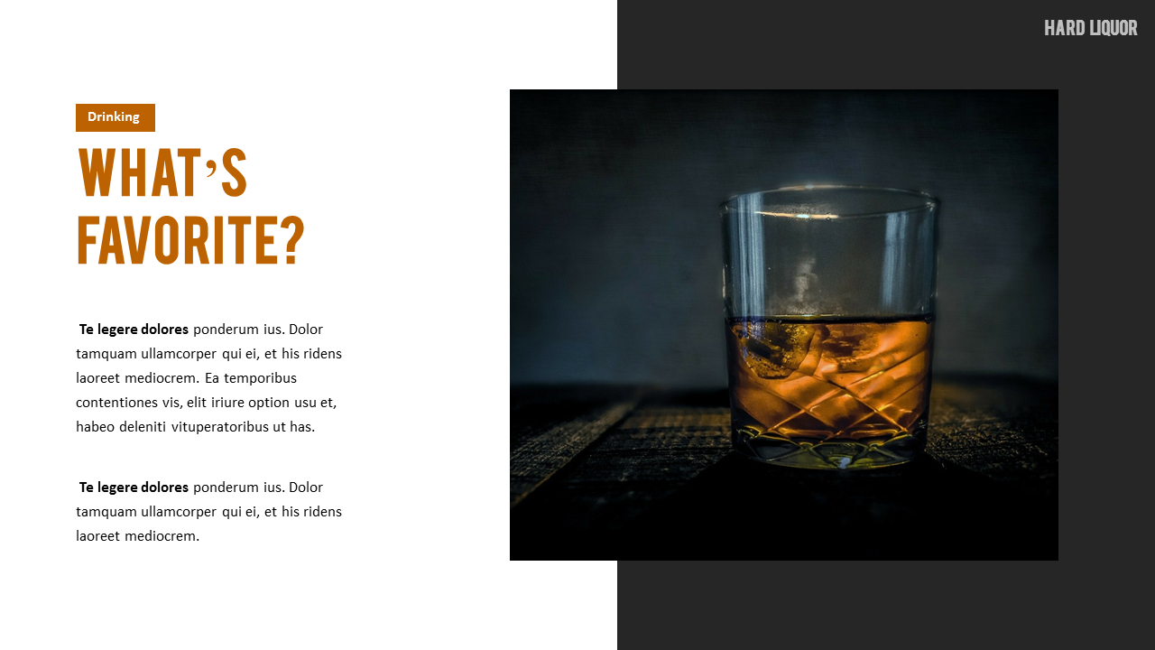Drink hard liquor Simple PPT Templates