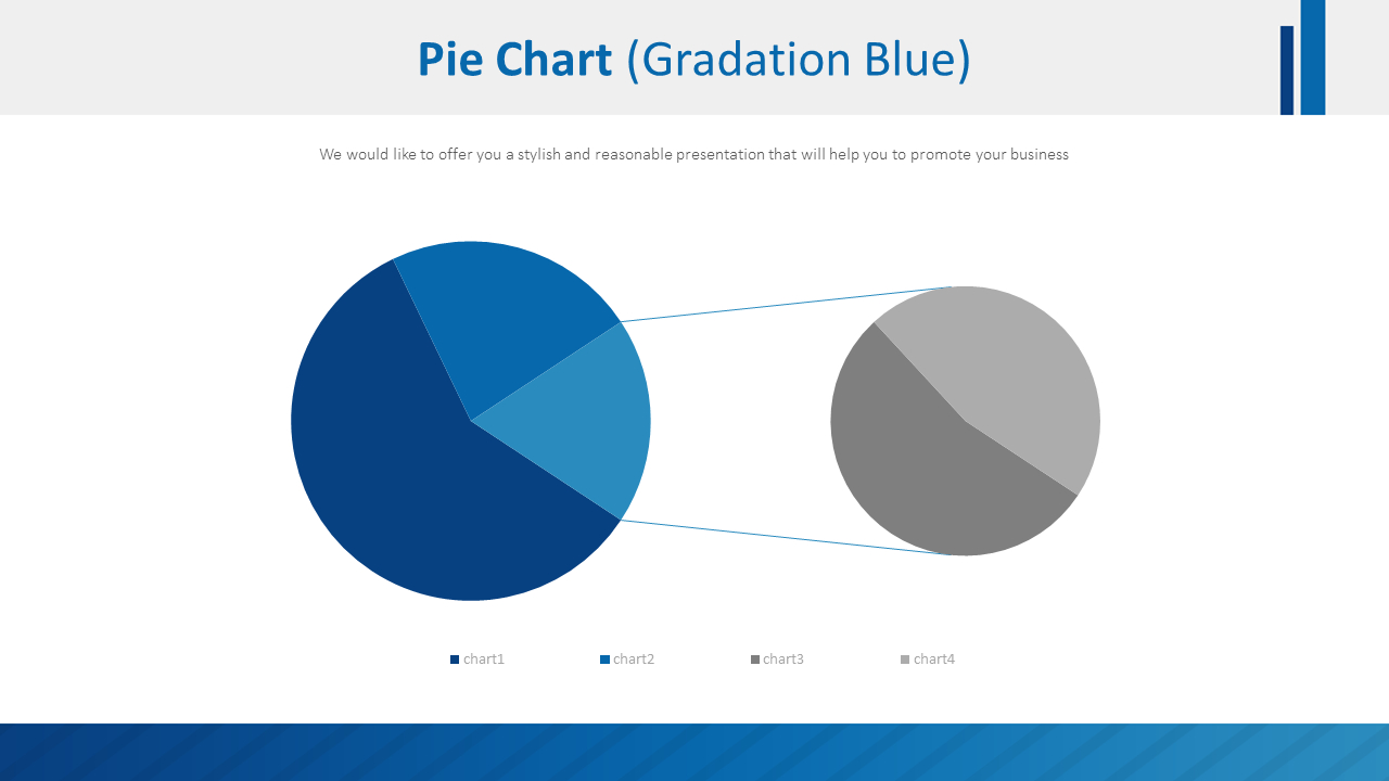 Pie Chart (Gradation Blue)