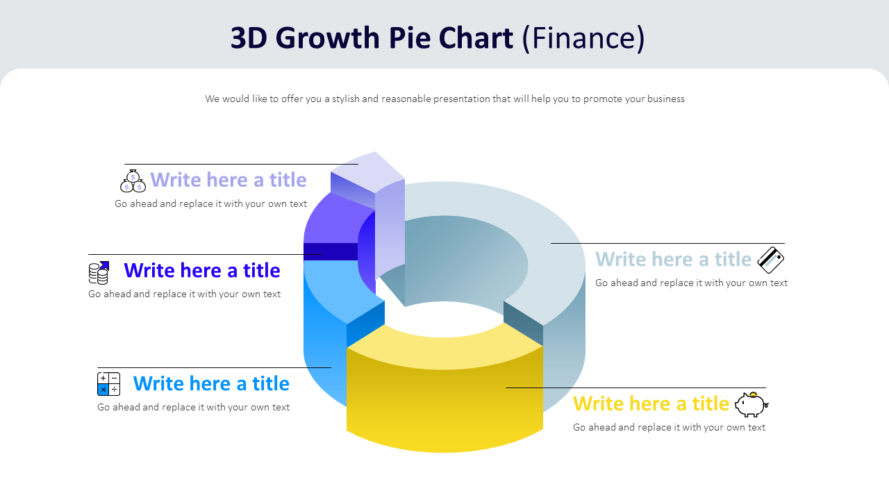 3d Growth Pie Chart Diagram (Finance)