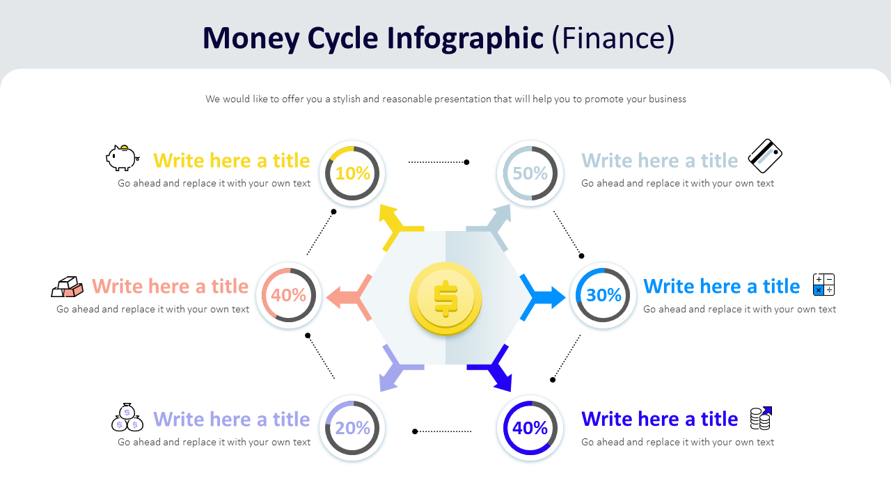 Money Cycle Infographic Diagram (Finance)