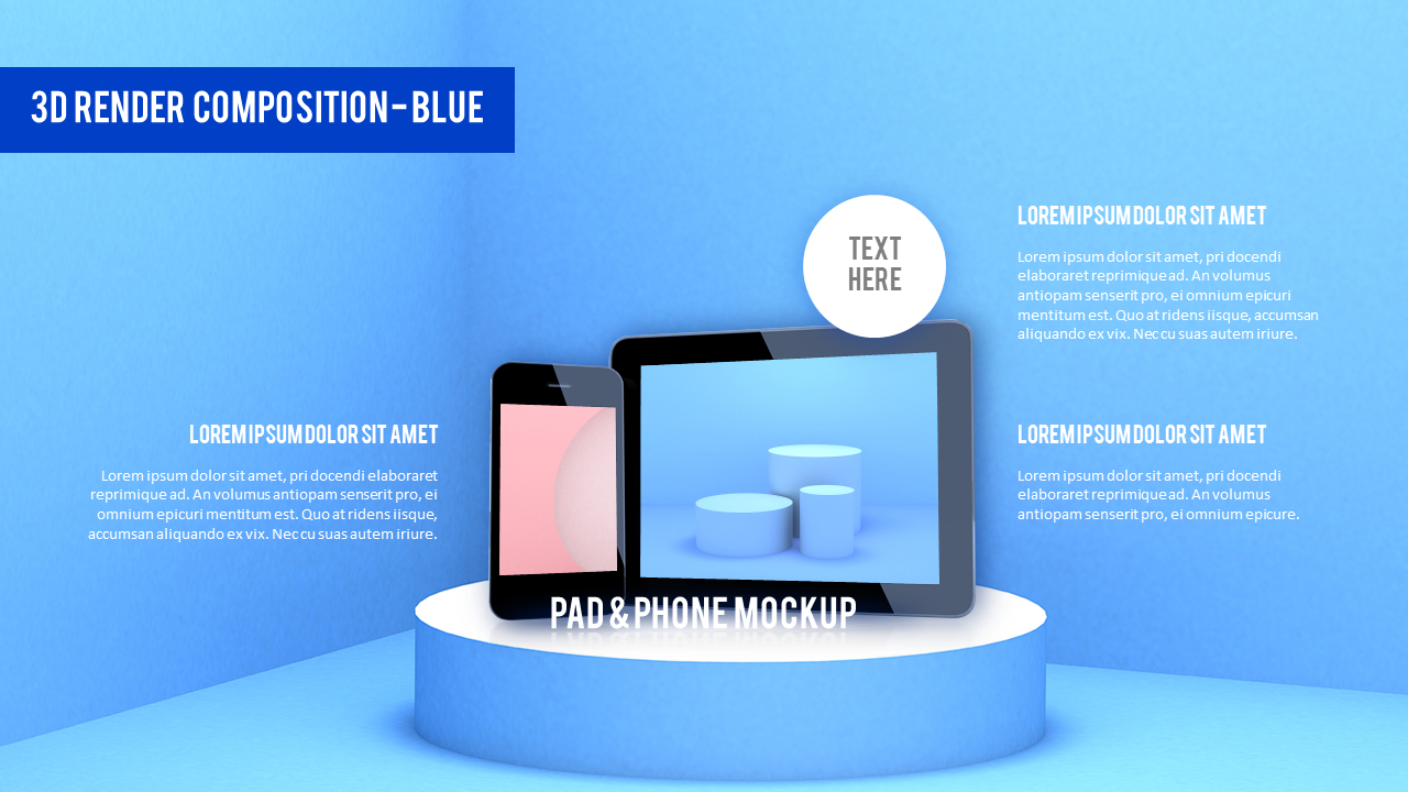 3D Render Composition Business plan PPT