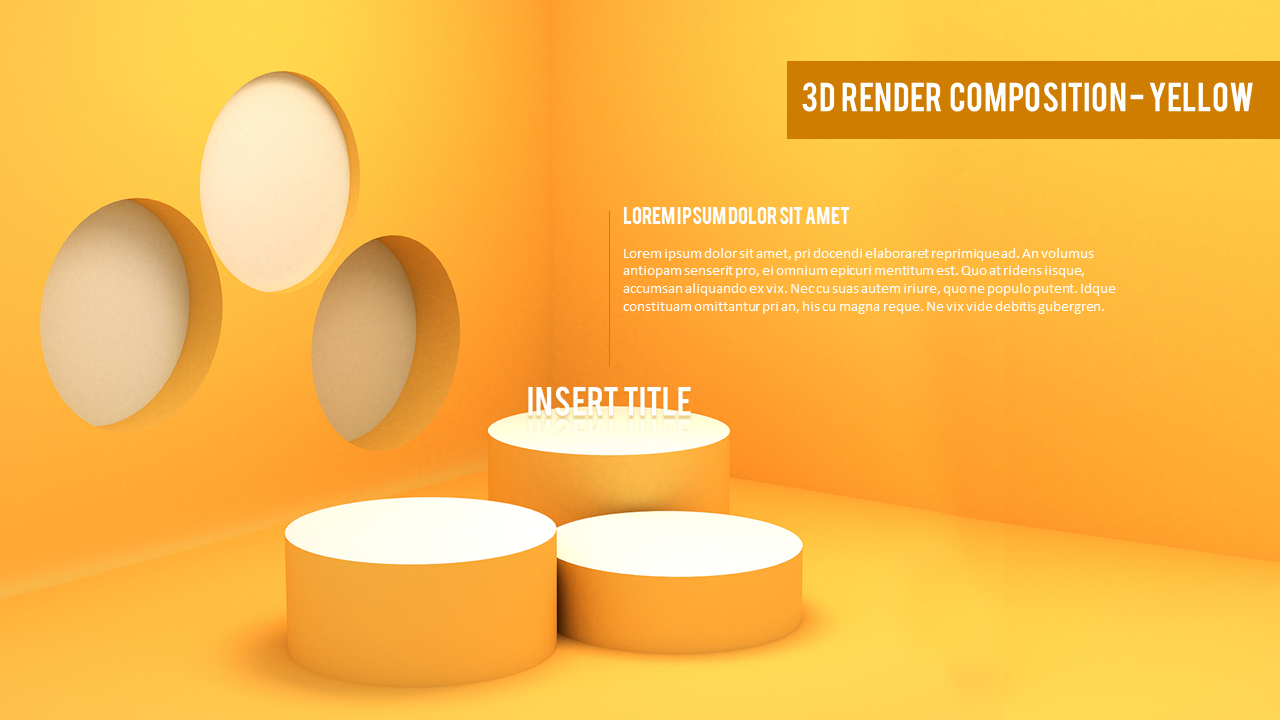 3D Render Composition Business plan PPT