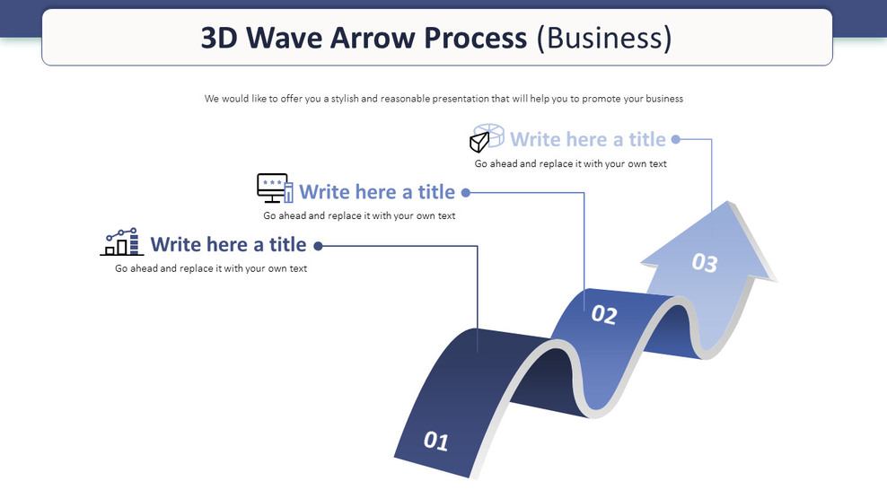 3D Wave Arrow Process Diagram (Business)