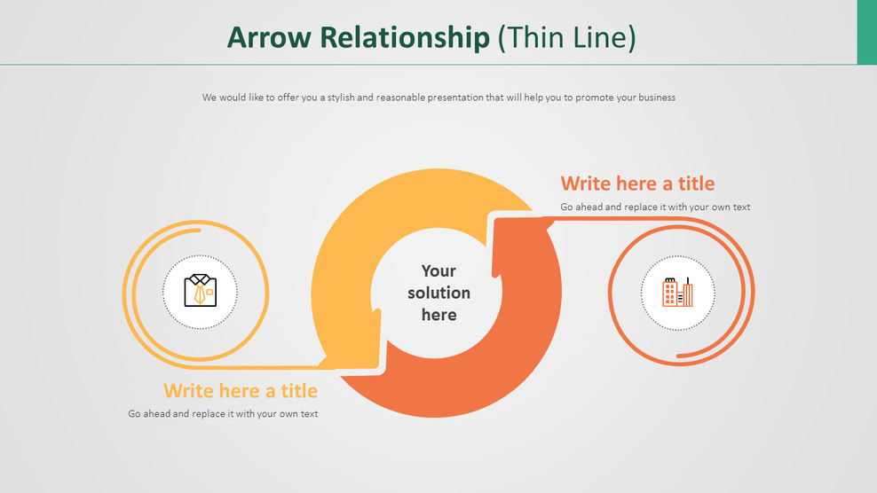 Arrow Relationship Diagram (Thin Line)