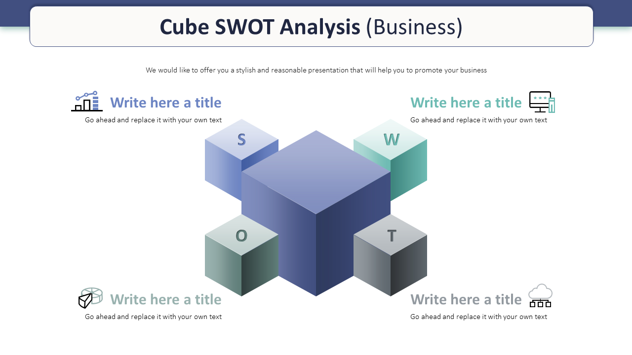 Cube SWOT Analysis Diagram (Business)