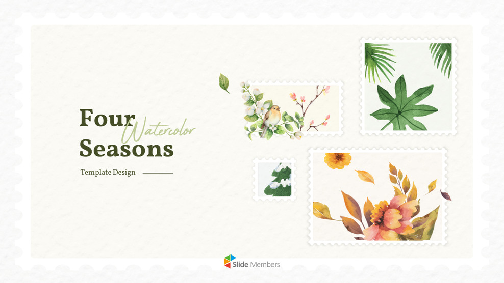 Four Seasons Watercolor Design Best Presentation Design
