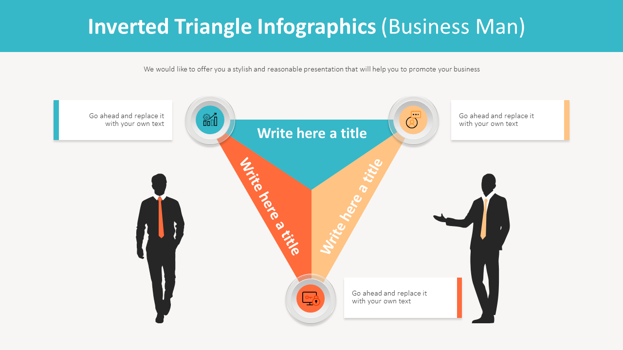 Inverted Triangle Infographics Diagram (Business Man)