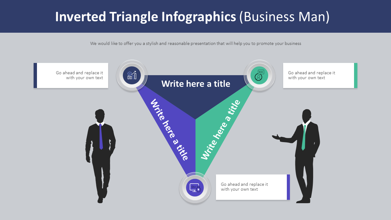 Inverted Triangle Infographics Diagram (Business Man)
