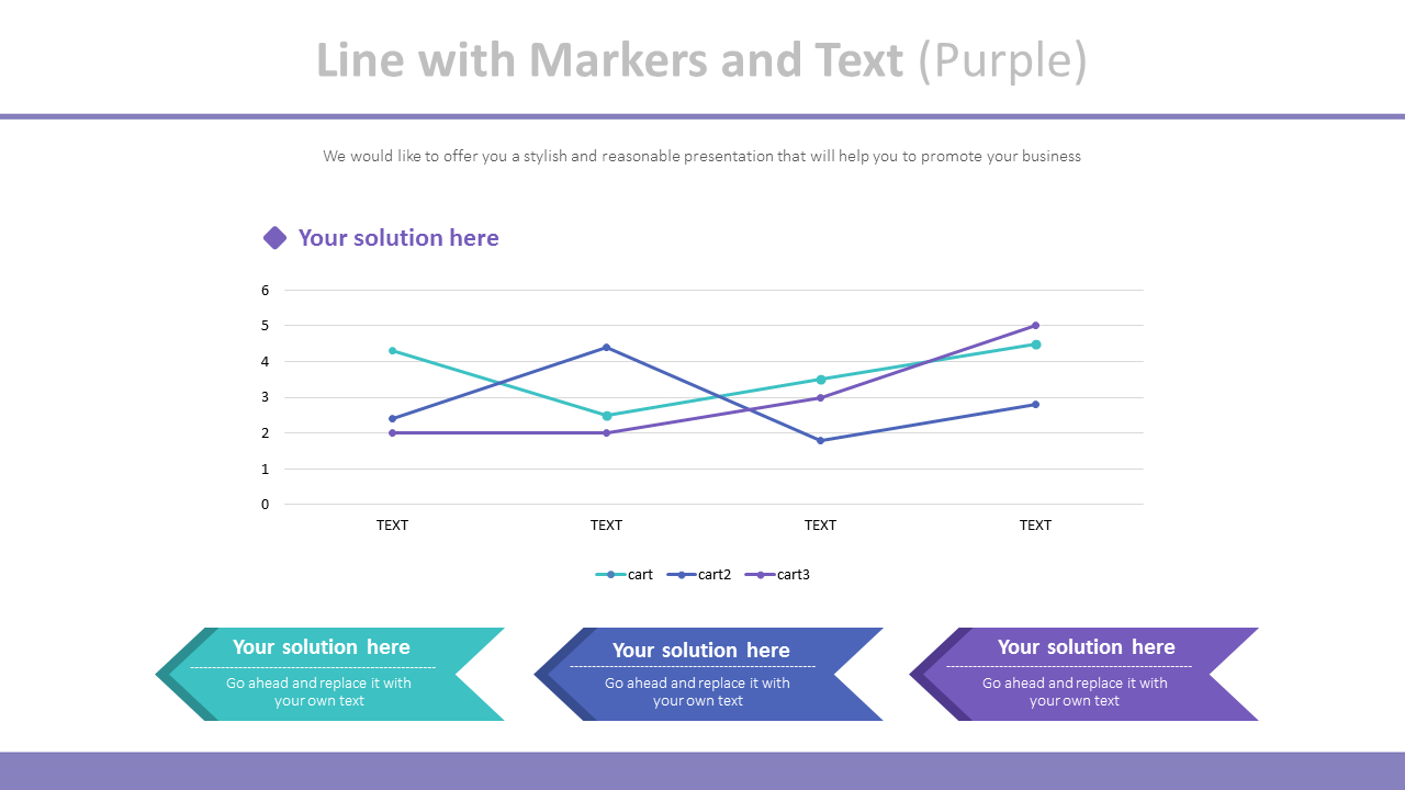 Line with Markers and Text (Purple)|Chart