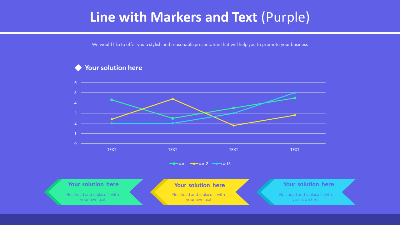 Line with Markers and Text (Purple)|Chart