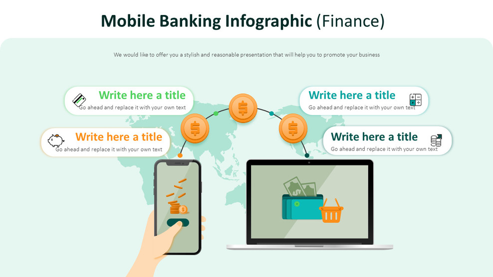 Mobile Banking Infographic Diagram (Finance)