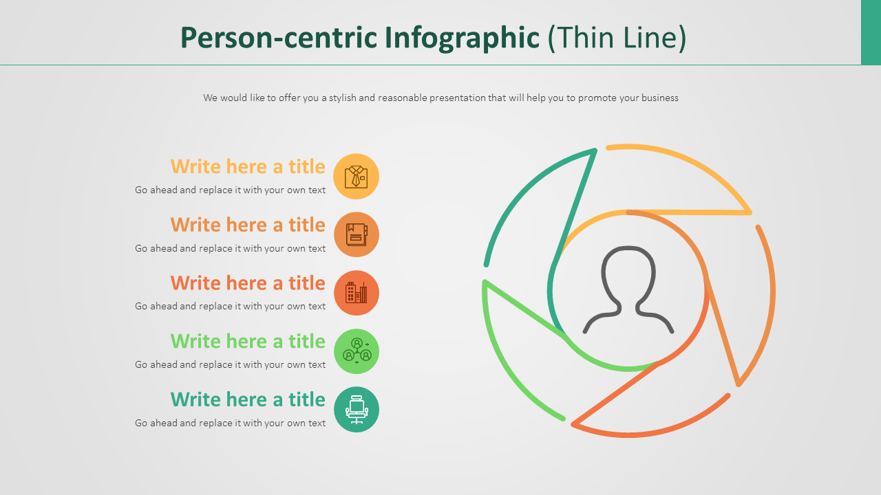 Person-centric Infographic Diagram (Thin Line)