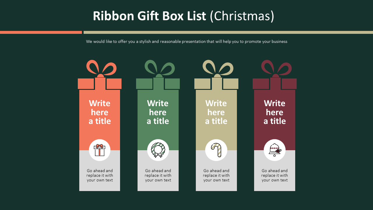 Ribbon Gift Box List Diagram (Christmas)