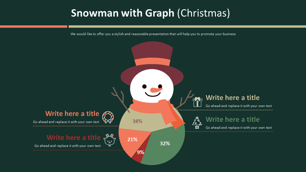 Muñeco de nieve con diagrama gráfico (Navidad)