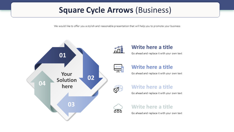 Square Cycle Arrows Diagram (Business)