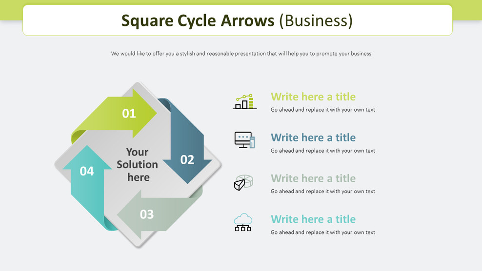 Square Cycle Arrows Diagram (Business)