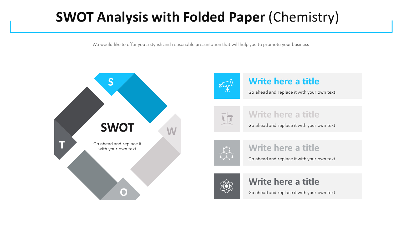 SWOT Analysis with Folded Paper Diagram (Chemistry)