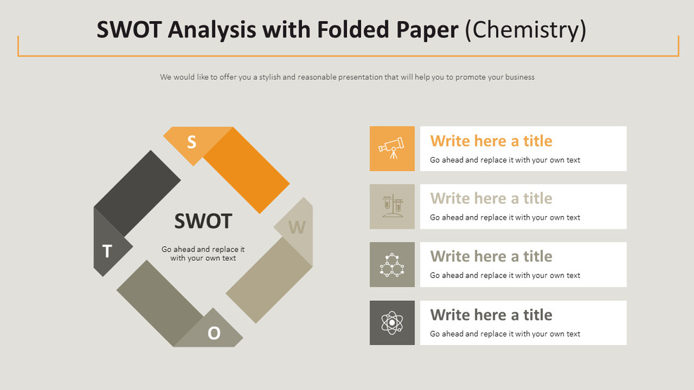 Análisis DAFO con diagrama de papel plegado (química)