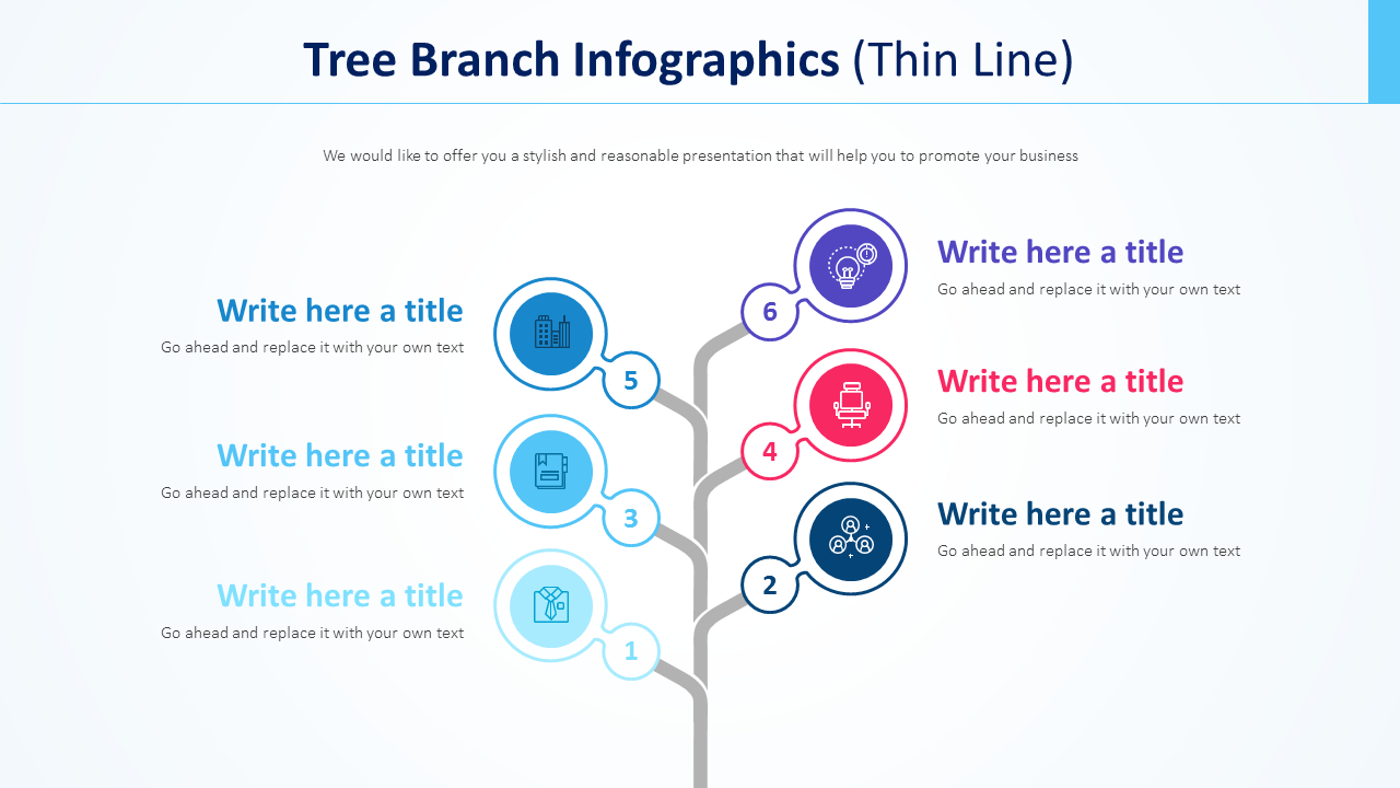 Tree Branch Infographics Diagram (Thin Line)