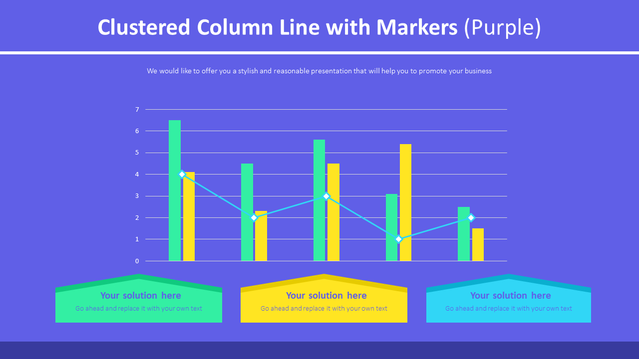 Clustered Column Line with Markers (Purple)