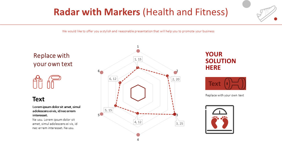 Radar with Markers Chart (Health and Fitness)