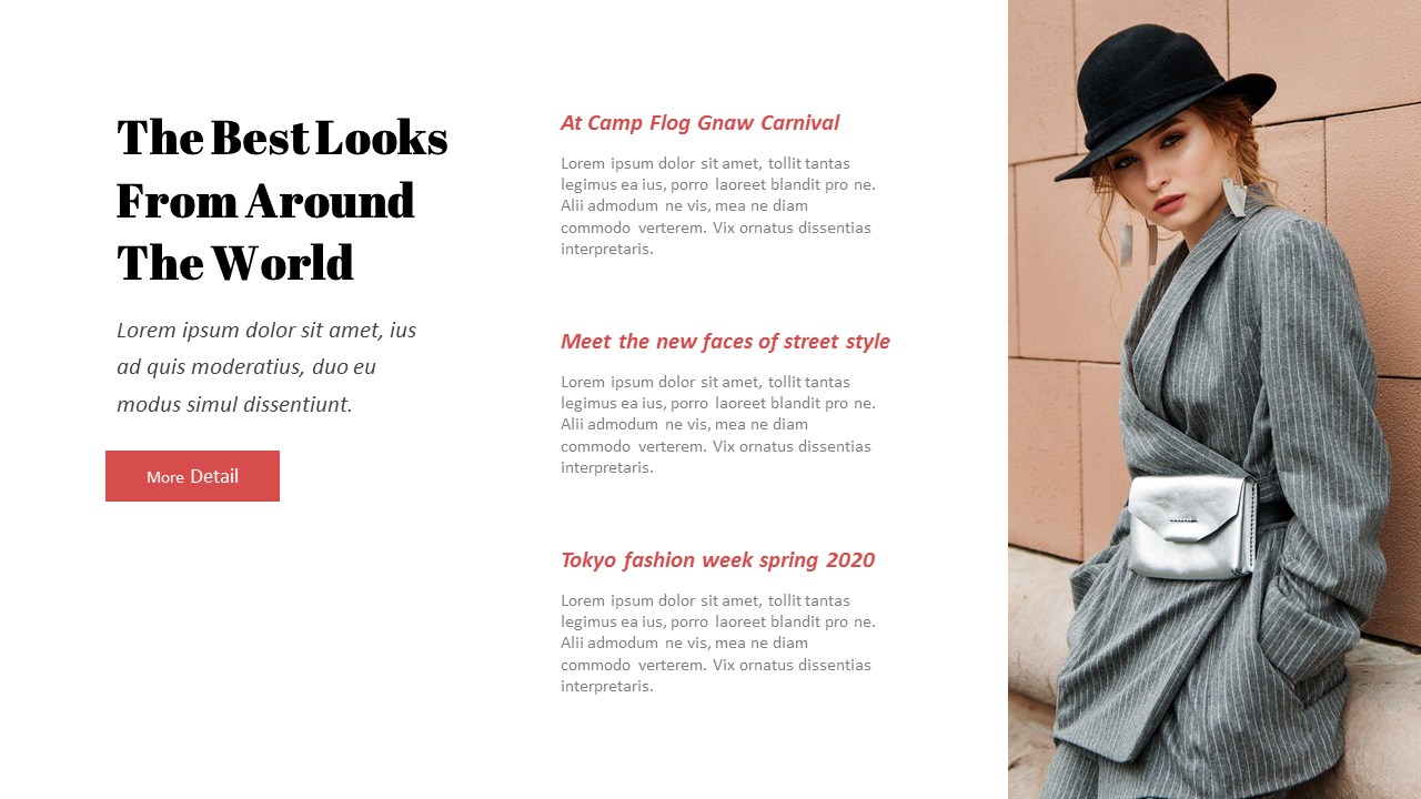 The Latest Street Style Fashion Simple PowerPoint Template Design