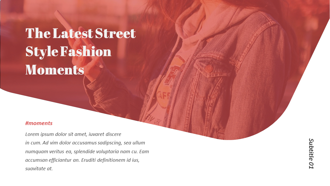 The Latest Street Style Fashion Simple PowerPoint Template Design
