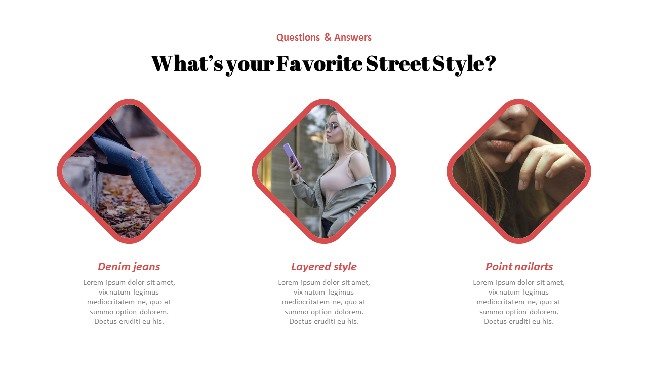 The Latest Street Style Fashion Simple PowerPoint Template Design