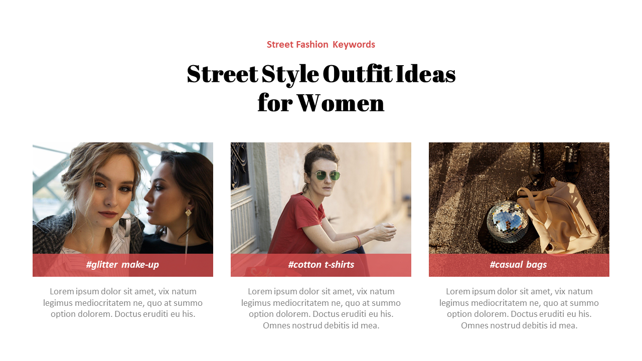 The Latest Street Style Fashion Simple PowerPoint Template Design