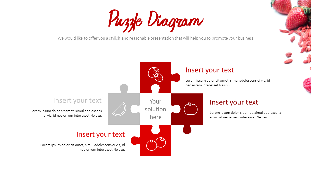 Frutas y Verduras Rojas Plantillas PPT de tema