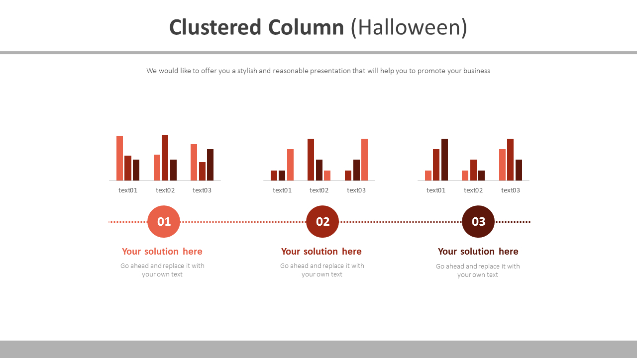 Halloween Themed Clustered Column Graph Free PowerPoint Template for ...