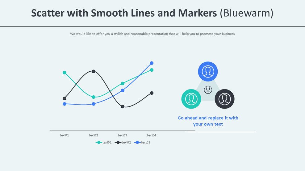 Scatter with Smooth Lines and Markers (Bluewarm)