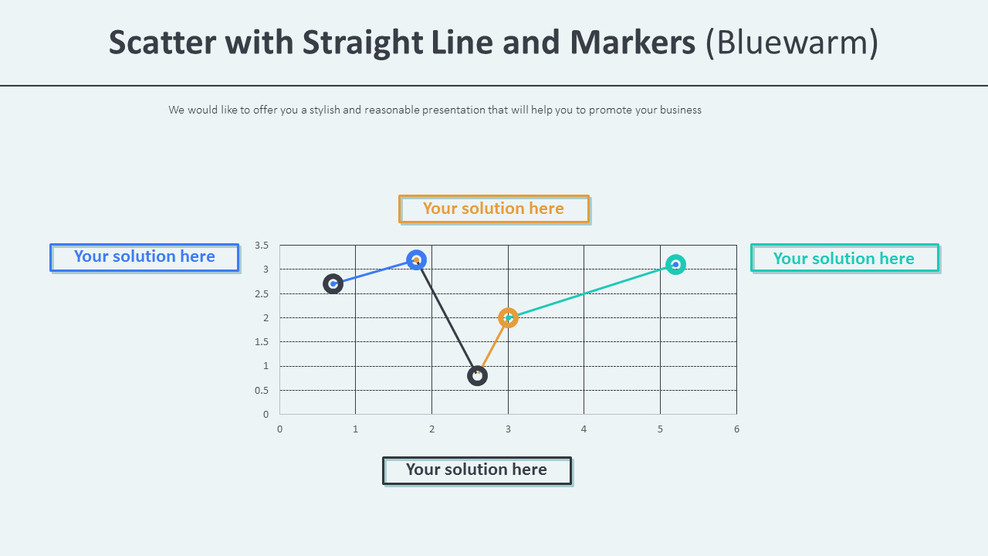 Scatter with Straight Line and Markers (Bluewarm)