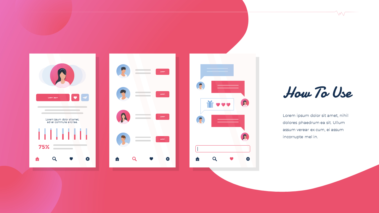 Love Match Application Theme PPT Templates