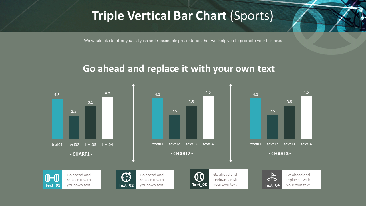 Triple Vertical Bar Chart (Sports)|Column
