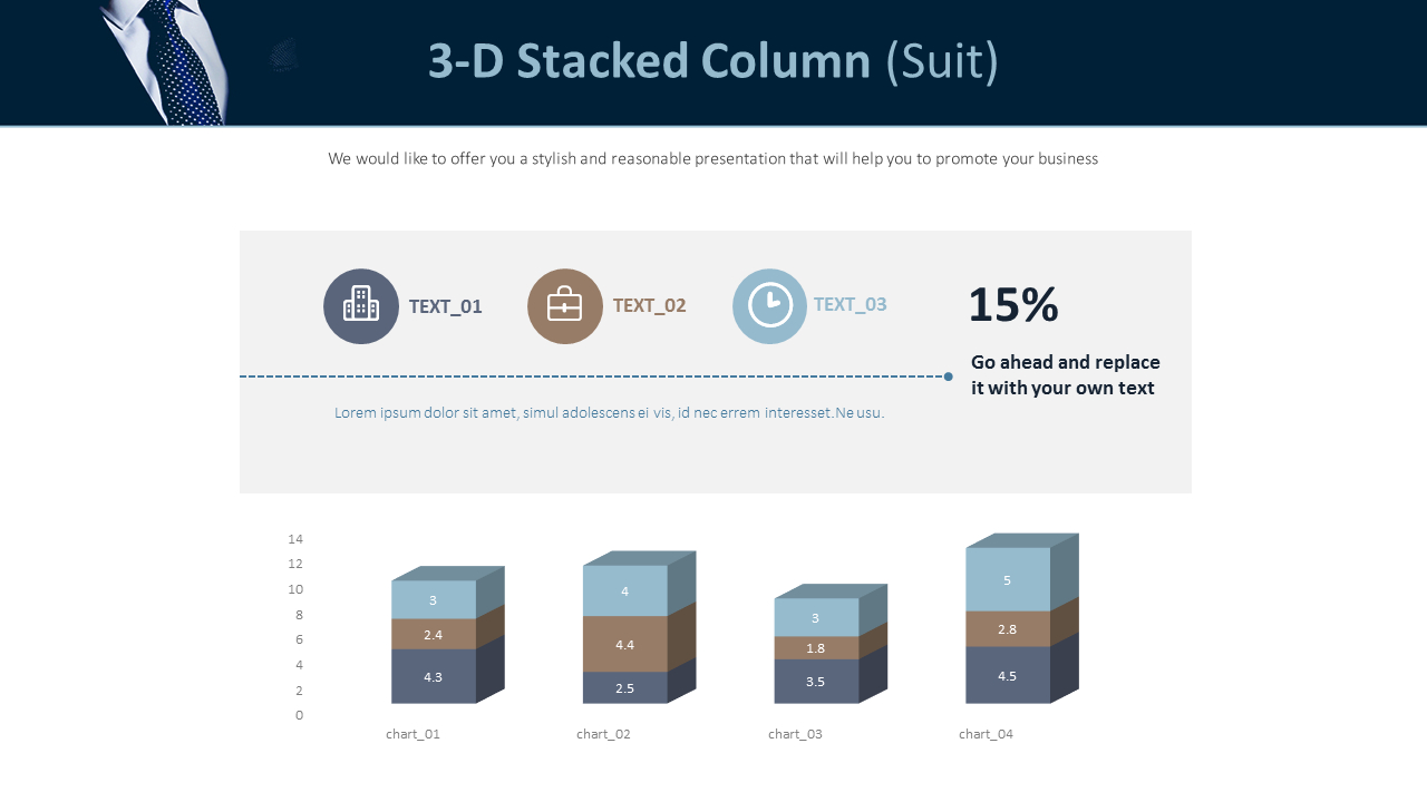 3-D Stacked Column (Suit)|Chart