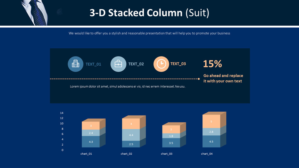 3-D Stacked Column (Suit)|Chart