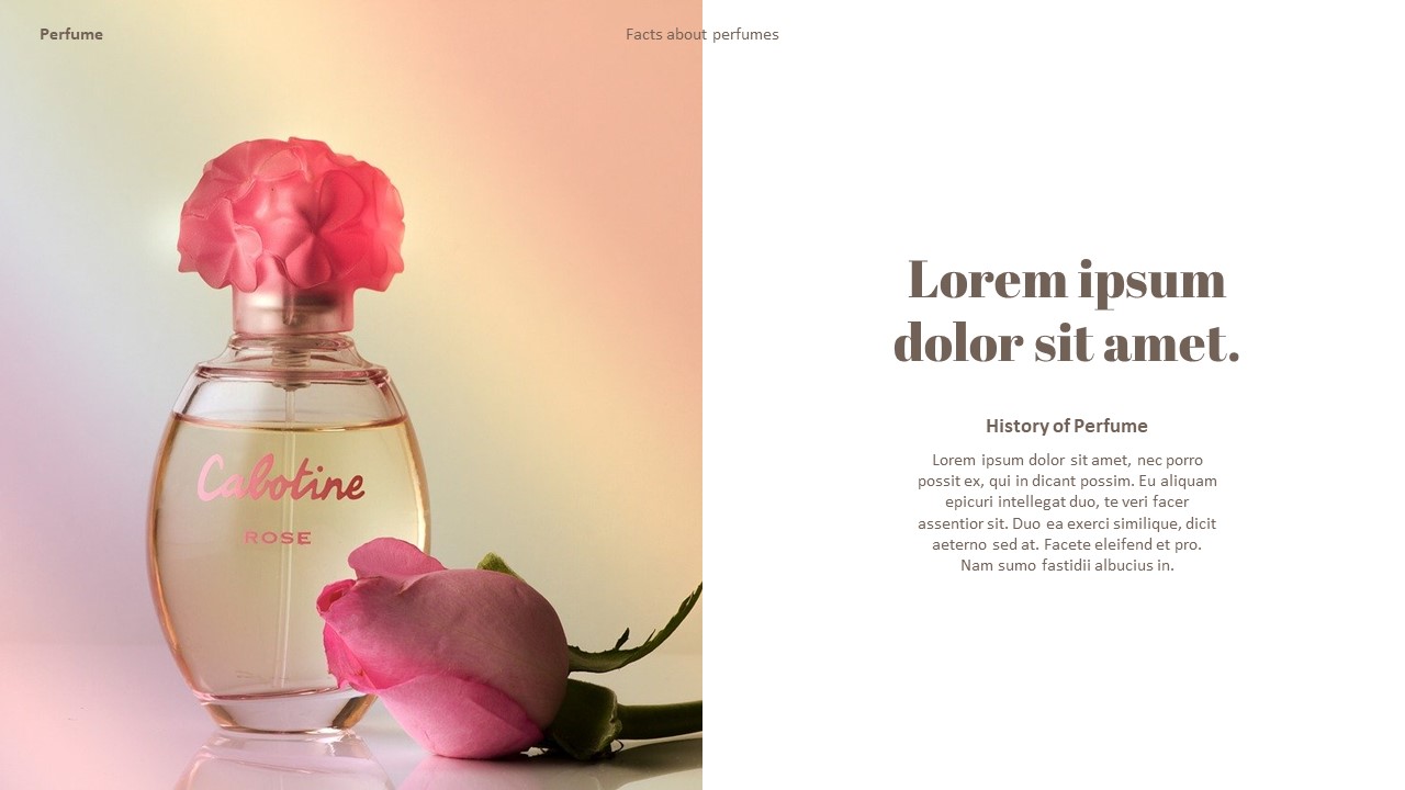 Perfume with Flower PowerPoint Templates