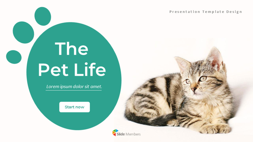 Pet Life Simple PowerPoint Template Design