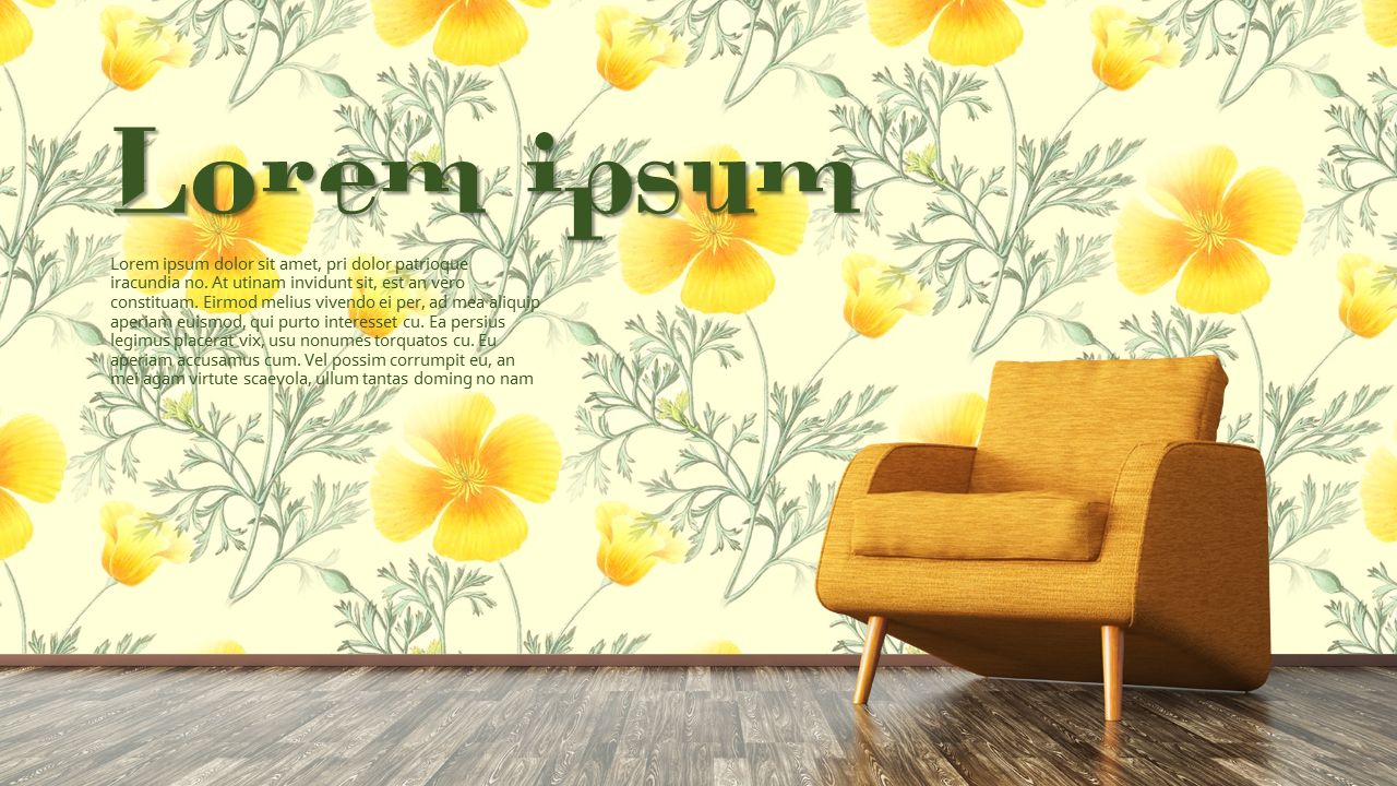 Orange, Yellow Color Artwall Mockup Presentation
