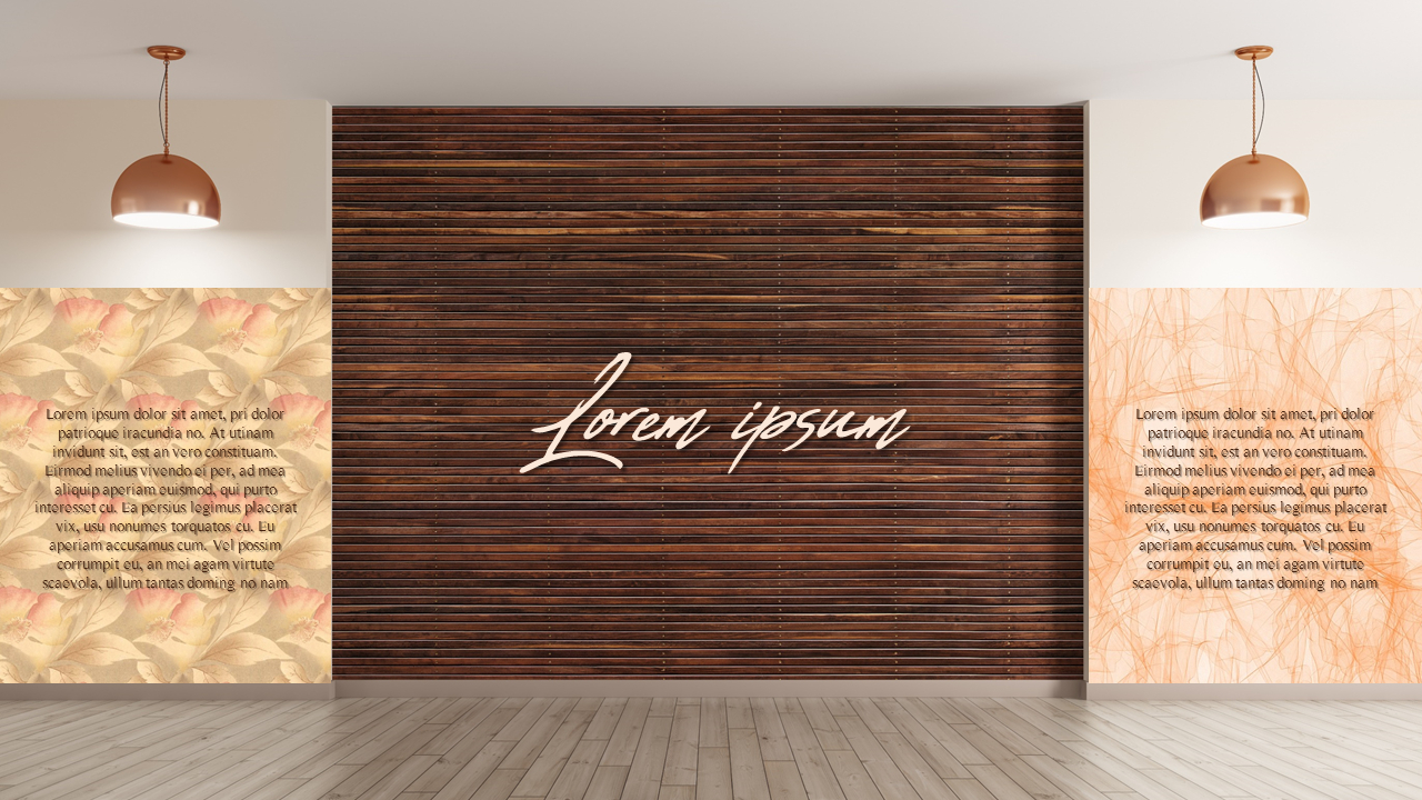 Wood Artwall Mockup PPT Templates