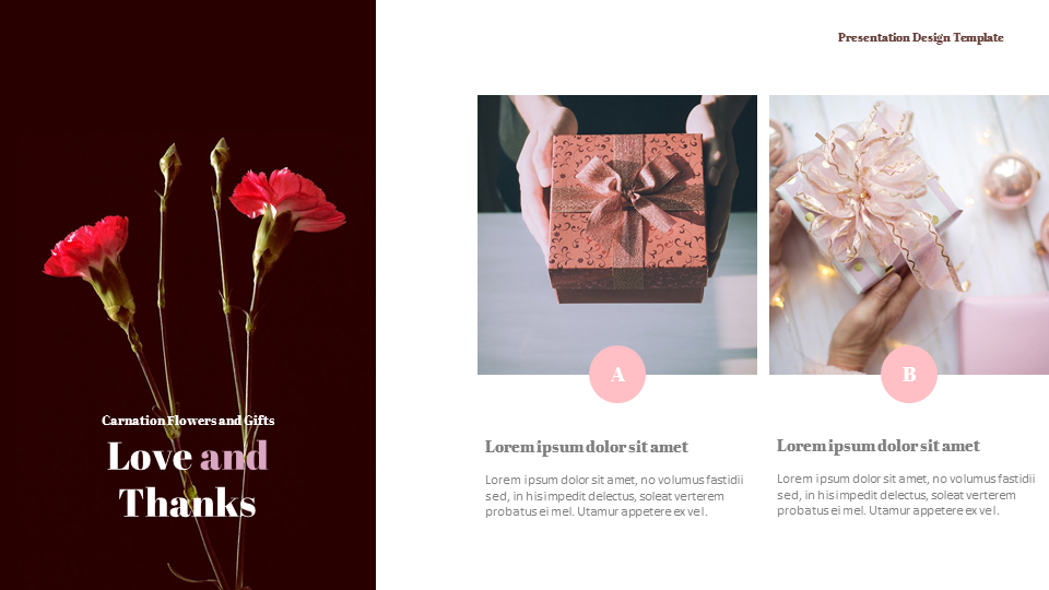 Carnation Flower and Gift PPT Templates Design