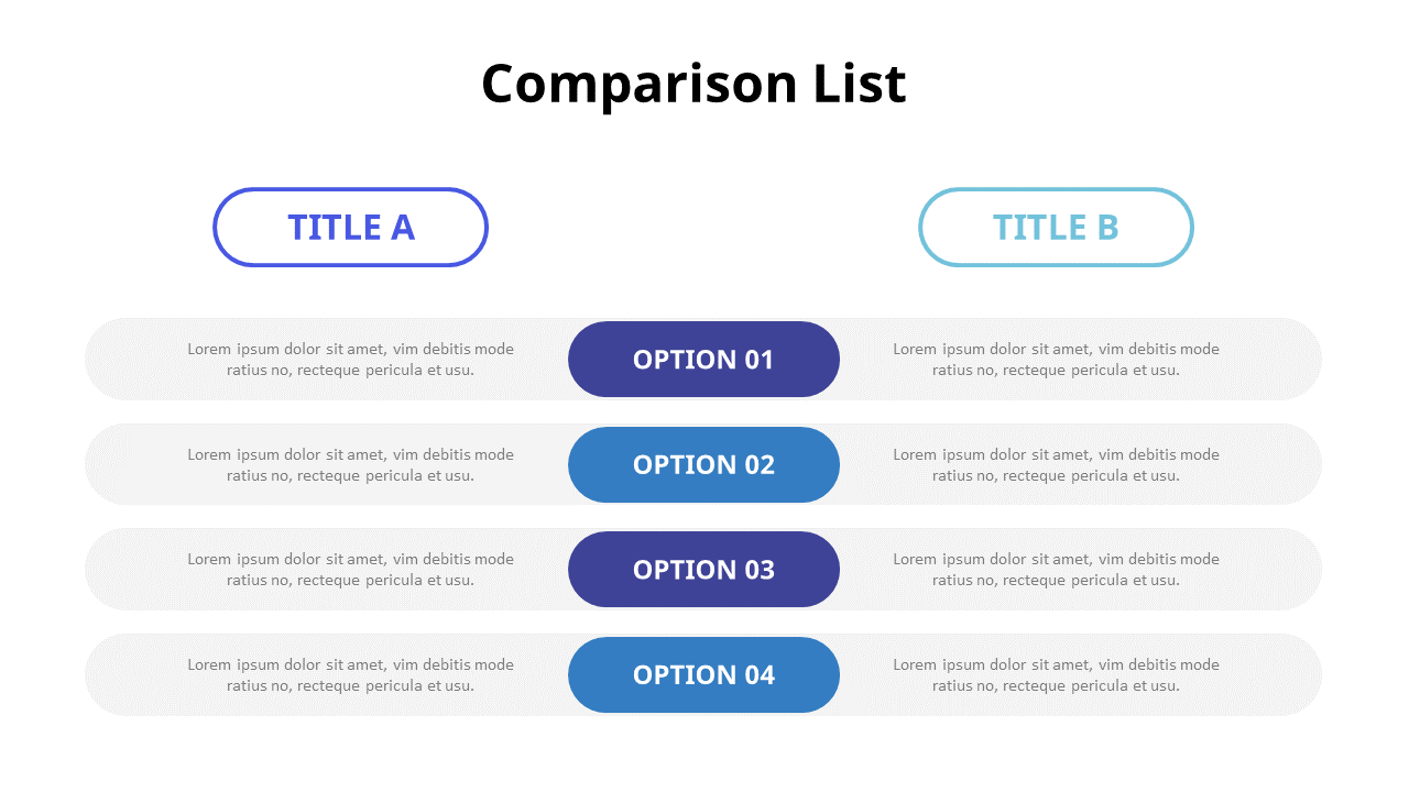 Comparison List Diagram|Relationship