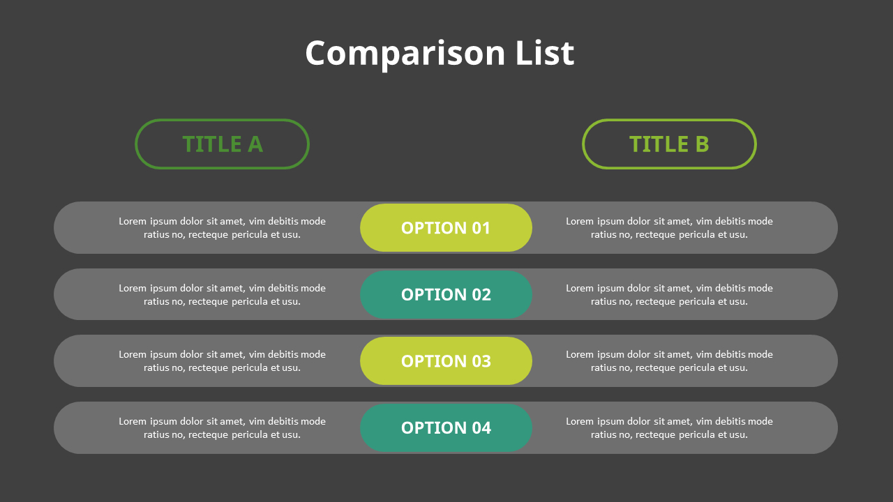 Comparison List Diagram|Relationship